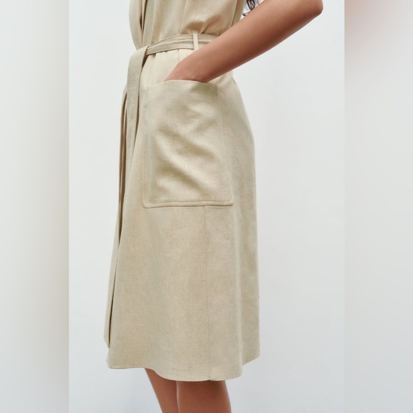 Zara | Jackets & Coats | Zara Linen Blend Long Vest | Poshmark